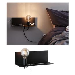 Paulmann Wandleuchte &raquo;Devara max. 1x40W USBC 230V Metall&laquo; E27 E27 schwarz 1, H: 13cm