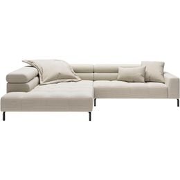 Home Affaire Ecksofa &raquo;Claya, 311 cm breit, L-Form, inkl. Kopfteilverstellung&laquo; ohne elektrischen Sitzvorzug beige 88% Polyester, 12% Polyacryl B/H/T: 