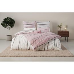 OTTO home Wendebettw&auml;sche &raquo;Alvara&laquo; 2 Stk. in Gr. 135x200 oder 155x220 cm, 100% Baumwolle, grafisches Motiv rosa Linon, Obermaterial: 100% Baumwolle B/