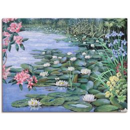 Artland Leinwandbild &raquo;Der See&laquo; Gew&auml;sser 1 Stk. tlg. auf Holzrahmen gespannt gr&uuml;n Leinwand B/H/T: 80cm x 60cm, Leinwandbild Gew&auml;sser Querformat, 1 Stk.