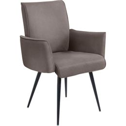 K+w Komfort & Wohnen K+W Komfort & Wohnen Armlehnstuhl &raquo;Giacomo I&laquo; () 1 Stk.4- Fu&szlig;-Armlehnenstuhl mit umlaufenden 4mm Keder am R&uuml;cken und Sitz braun B/H/T: 63cm x 91cm x 