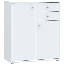 Kommode FORTE, B:73,7cm H:85,5cm T:34,8cm, wei&szlig;, Flur, Sideboards, "Tempra, Kommode, 2 T&uuml;ren, 2 Schubk&auml;sten, viel Stauraum", Breite 73,7 cm