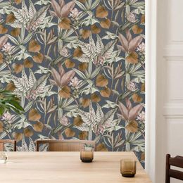 Sublime Vliestapete &raquo;STEFANIE&laquo; botanisch gepr&auml;gt Design Tapeten blau Vlies B/L: 0,52m x 10m, Rollen: 1