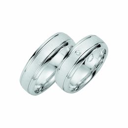 Adelia&acute;s ADELIA ́S Damen Silberring "Damen 925 Silber Freundschaftsring mit Diamant Brillant", 54, 0,01 mit Brillanten, Silber 925 (Sterlingsilber), silber,