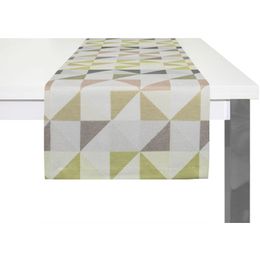 WIRTH Tischl&auml;ufer &raquo;BERLARE&laquo; gr&uuml;n Baumwolle, Polyester B/L: 40cm x 150cm, eckig