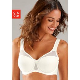 Nuance by Lascana Minimizer-BH mit B&uuml;gel und transparenten Netzeins&auml;tzen &ndash; ideal f&uuml;r gro&szlig;e Gr&ouml;&szlig;en beige 85, Cup H Minimizer-BH