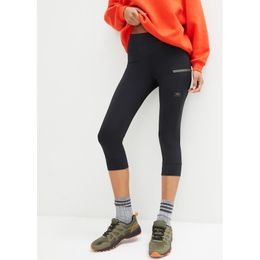 bonprix Damen bonprix Caprileggings aus Power-Stretch-Material, schnelltrocknend, mit Elasthan-Anteil schwarz 52/54 (XXL), N-Gr