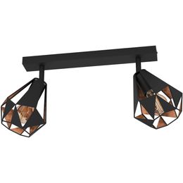Eglo Deckenleuchte "Carlton 7 Deckenlampe, stahl, Vintage, Industrial Retro, E27, Lampe", 2, H: 25,5cm, 1 Stk., schwarz, Wohnzimmer, Leuchten,
