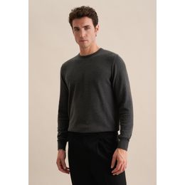Seidensticker Herren Strickpullover "Schwarze Rose", grau, Gr. XL, unifarben, 100% Baumwolle, Pullover, 1/1 Rundhals Uni