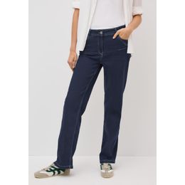 Cecil Damen Loose-fit-Jeans, blau, Gr. 36, unifarben, Jeans, 78% Baumwolle, 20% Polyester, 2% Elasthan, Jeans, High Waist
