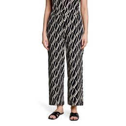 Betty Barclay Damen Marlene-Hose "Damen mit elastischem Bund", schwarz-wei&szlig;, Gr. 36, Obermaterial: 95% Polyester, 5% Elasthan, Hosen