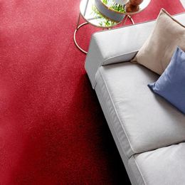 ANDIAMO Teppichboden &raquo;Kira, Velours, Gesamth&ouml;he 8 mm, Luxusklasse LC1&laquo; rechteckig Uni Farben, Breite 400 cm, strapazierf&auml;hig, pflegeleicht, Wohnzimmer rot 