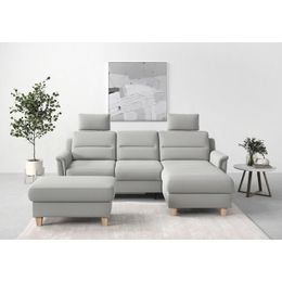 Sit & More sit&more Ecksofa &raquo;Far&ouml; L-Form&laquo; inklusive Federkern, wahlweise mit Schlaffunktion und Bettkasten silber B/H/T: 234cm x 90cm x 168cm, Luxus-Microfaser 