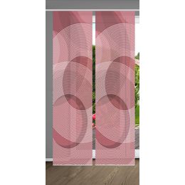Schiebegardine HOME IN GREEN, B:60cm H:245cm, rot, Polyester, Wohnzimmer, Gardinen, "AFONSO", SET DIGITALDRUCK,BAMBUSOPTIK RECYCELT