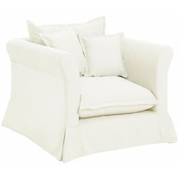Home Affaire Sessel &raquo;Luise&laquo; Hussenoptik beige Webstoff (50% Baumwolle, 50% Polyester) Webstoff, B/H/T: 98cm x 93cm x 100cm