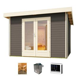 Konifera Saunahaus &raquo;Maiko 1 SET B&laquo; Ofen 9 KW externe Strg easy grau Saunaofen, externe Steuerung, 9 kW
