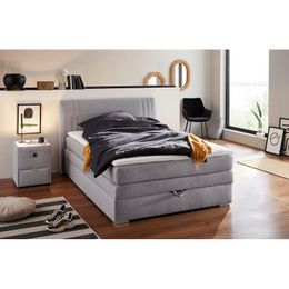 Jockenh&ouml;fer Boxspringbett &raquo;"Amira", mit Bettkasten und Topper&laquo; erh&auml;ltlich in den Breiten 120,140 & 180cm grau Bezug: 100% Polyester;Topper und Matratzenspiegel: 
