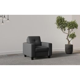 OTTO home Sessel &raquo;Varese&laquo; Kreuznaht in beige grau 95%Polyester 5%Polyamid Flachgewebe LINO, B/H/T: 96cm x 91cm x 90cm