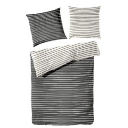 Primera Wendebettw&auml;sche &raquo;Perkal Bettw&auml;sche&laquo; 2 glatte Oberfl&auml;che, perfekt f&uuml;r erholsame N&auml;chte, atmungsaktiv grau Perkal, Obermaterial: 100% Baumwolle B/L: 