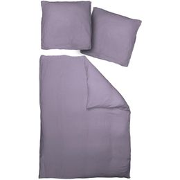 Adam Bettw&auml;sche &raquo;Uni Collection light&laquo; 2 Stk. aus 100 % Bio-Baumwolle, 2 teilig - Bettw&auml;sche Set lila Renforc&eacute;, Obermaterial: 100% Baumwolle B/L: 135cm x 