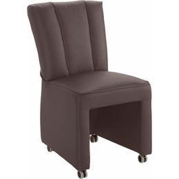 exxpo - sofa fashion Sessel &raquo;Costa, Loungesessel, Hochlehnsessel, auf Rollen, Komfortsitzh&ouml;he 53cm&laquo; kompakt und bequem, Breite 52 cm braun Kunstleder 