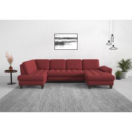 Sit & More sit&more Wohnlandschaft &raquo;Westham U-Form&laquo; wahlweise mit Schlaffunktion, Bettkasten, Sitztiefenverstellung rot 100% Polyester B/H/T: 338cm x 88cm x 