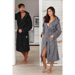 Bruno Banani Unisex-Bademantel &raquo;Robby, ideal f&uuml;r Sauna & Spa, Standard, Premium und &Uuml;berl&auml;nge&laquo; 1 Stk. Damen & Herren Badem&auml;ntel, Baumwolle, mit Taschen, Sauna, XS-