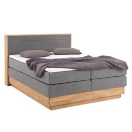 Home Affaire Boxspringbett &raquo;Cavan&laquo; Eiche, inkl. Bettkasten & Topper, verschiedene H&auml;rtegrade (auch H4) grau Microfaser (100% Polyester) Struktur soft 