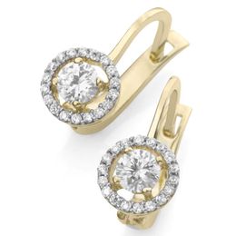 Firetti Damen Paar Ohrh&auml;nger &raquo;Schmuck Geschenk Gold 375 Ohrschmuck Ohrhaken Solit&auml;r Glitzer&laquo; mit Zirkonia (synth.) gold Gelbgold 375