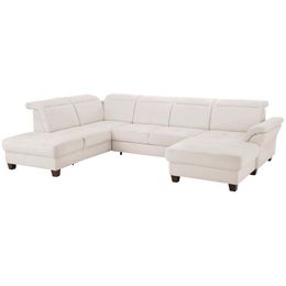 OTTO home Wohnlandschaft &raquo;Solvei U-Form&laquo; Sitztiefenverstellung und Federkern, wahlweise Kopfteilverstellung braun Struktur (100% Polyester);Luxus-