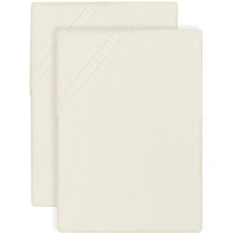 Biberna Betttuch &raquo;Lian&laquo; w&auml;rmender Feinbiber beige Biber, Obermaterial: 100% Baumwolle B/L: 150cm x 250cm, 2 Stk., Biber, 90-100x190-200 22cm