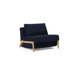 INNOVATION LIVING Sessel &raquo;CUBED Schlafsessel, F&uuml;&szlig;e Eiche, Breite 98cm, hoher Sitzkomfort&laquo; blau Webstoff, Eiche Beine, Schlaffunktion, B/H/T: 98cm x 