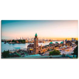 Artland Wandbild &raquo;Hamburg Hafen und Landungsbr&uuml;cken&laquo; Deutschland 1 Stk. tlg. als Alubild, Leinwandbild, Poster in verschied. Gr&ouml;&szlig;en beige B/H/T: 60cm x 30cm, 
