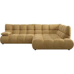 Home Affaire Ecksofa &raquo;Cozy Bubble, mit klappbarer Armlehne, Breite 289 cm&laquo; mit eleganter Steppung, Rundumbezug & weicher Polsterung beige 100% 
