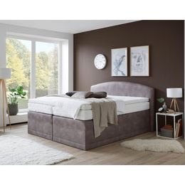 Westfalia Schlafkomfort Boxspringbett &raquo;Madeira&laquo; Lederoptik Microvelours Ohne Bettkasten,Mit Topper, Liegefl&auml;che B/L: 160cm x 200cm, Gewicht bis: 120 kg H4, 5-Zonen-Taschen-