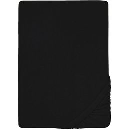 Biberna Spannbettlaken &raquo;Pepe&laquo; weicher Frottee-Stretch schwarz Frottee, Obermaterial: 80% Baumwolle, 20% Polyester B/L: 200cm, 1 Stk., Frottee, 180-200x200 