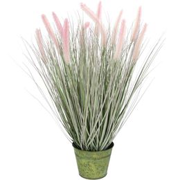 I.GE.A. Kunstpflanze &raquo;Fuchsschwanzgras im Zinktopf&laquo; Gras Kunstpflanze Kunstgras Ziergras Gr&uuml;npflanzen bunt Polyester B/H/L: 36cm x 70cm x 36cm, 1 Stk.