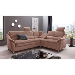 OTTO home Ecksofa &raquo;Cardoso L-Form&laquo; Federkern, wahlweise mit Bett, Schubkasten, teilweise Relaxfunktion braun Luxus-Microfaser Lederoptik (100% 