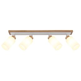 Globo LIGHTING Deckenstrahler &raquo;ROWENA&laquo; E27 1 Stk. Flexibler Strahler, drehbar, Holz & Metall, klassisch modern wei&szlig; 4, &Oslash; 9,5cm H: 22cm, 1 Stk.