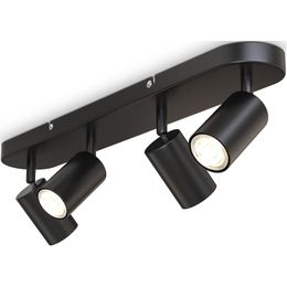 B.K.LICHT Deckenspots GU10 1 Stk. 4-flammige Spotlampe,schwenkbar, drehbar, schwarz, ohne Leuchtmittel schwarz 4, H: 9cm, 1 Stk.