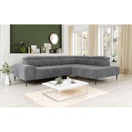 OTTO home Ecksofa &raquo;Theo L-Form, B: 298 cm&laquo; mit Kopfteilverstellung, optional Sitztiefenverstellung grau 92% POLYESTER (PES) / 8% POLYAMID (PA) B/H/T: 