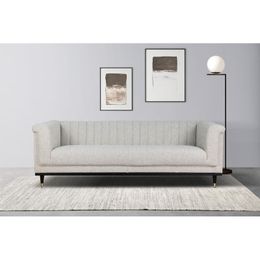 Home Affaire 3-Sitzer &raquo;Chamby&laquo; mit Holzrahmen unten und Steppung im Lehnenbereich beige 100% Polyester;Samtoptik (100% Polyester), Scheuertouren >