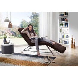 W.Schillig Relaxliege &raquo;daily dreams bequem und elegant, B/T 75/170cm&laquo; Funktionsliege wahlweise mit Motor, Gestell Chrom, Breite 75 cm braun Longlife 