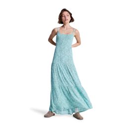 Roxy Damen Spaghettikleid "Tropical Glow Maxi Printed", blau, Gr. M, Obermaterial: 100% Viskose., Kleider