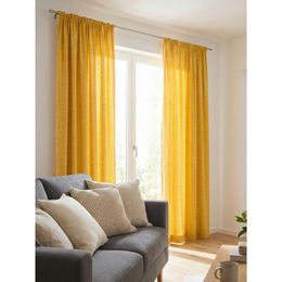 WIRTH Vorhang &raquo;Warnow&laquo; Kr&auml;uselband 1 Stk. tlg. 270 g/m2 gelb Chenille, Polyacryl 160cm, Kr&auml;uselband, 132cm