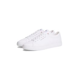 Tommy Hilfiger Herren Sneaker "HARLEM CORE II CVS", Gr. 44, wei&szlig;, Baumwolle, unifarben, Basic, Schuhe, Freizeitschuh, Halbschuh, Schn&uuml;rer mit