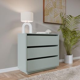FORTE Kommode &raquo;Tahoe Kommode, 3 Schubk&auml;sten, grifflos, Stauraum&laquo; B/H/T 93,5/86,7/41,4 cm viel Stauraum gr&uuml;n Spanplatte B/H/T: 93,5cm x 86,7cm x 41,4cm
