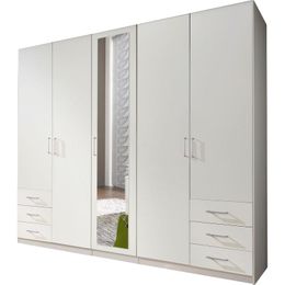wimex Kleiderschrank &raquo;F&uuml;gen&laquo; wei&szlig; B/H/T: 225cm x 208cm x 58cm, Schubladen: 6 Stk. T&uuml;ren: 5 Stk.
