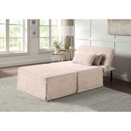 ATLANTIC HOME COLLECTION OTTO home Schlafsofa &raquo;Finn&laquo; wandelbar zum Loungesessel, Relaxliege und G&auml;stebett, inkl. Kissen beige 100% PES B/H/T: 100cm x 43cm x 70cm, Struktur