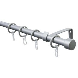 Gardinia Gardinenstange &raquo;Set Metall&laquo; &Oslash; 16 mm 1 l&auml;ufig-l&auml;ufig ausziehbar 1-Lauf silber L: 130cm - 240cm &Oslash; 16mm, 1 Stk., 1 l&auml;ufig